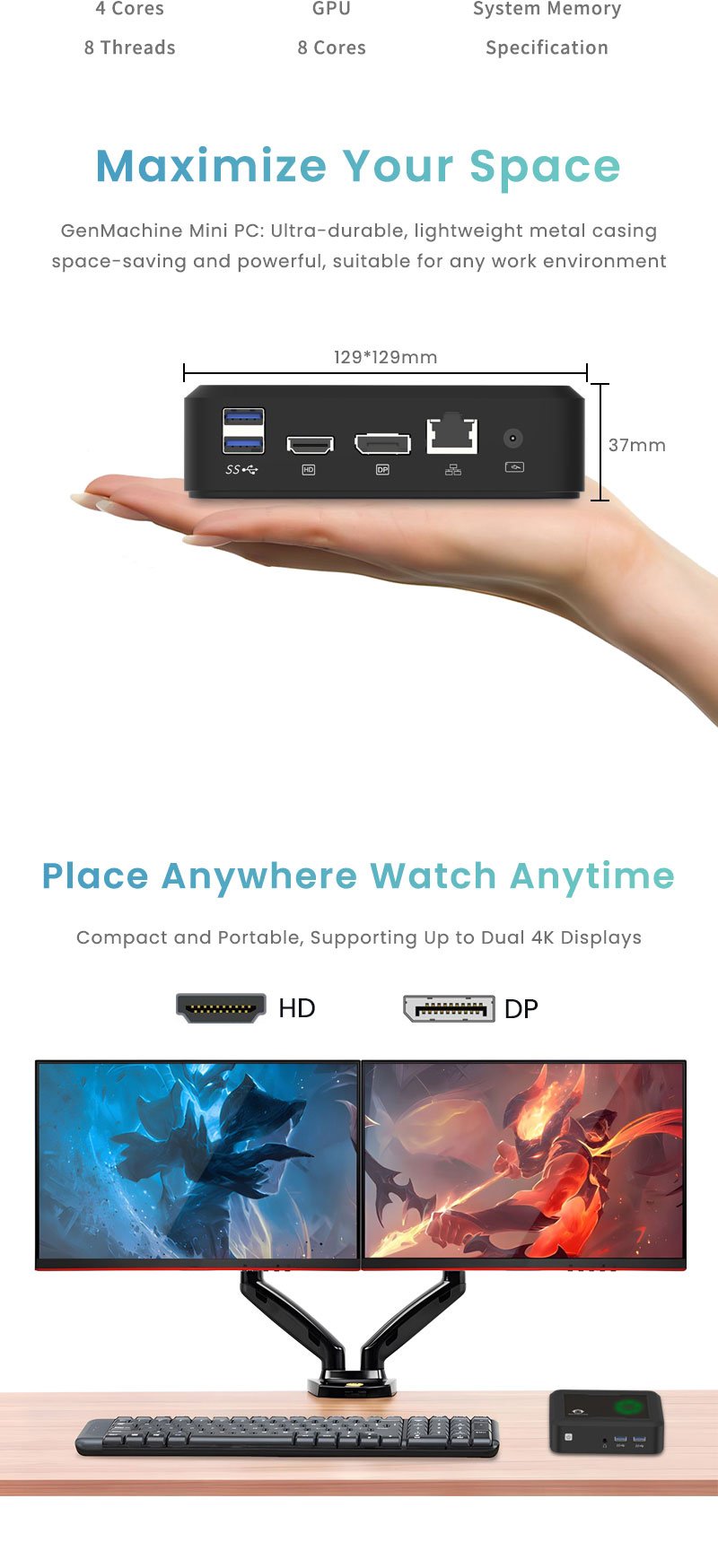 GenMachine Li2000 2500U AMD Mini PC - GenMachine